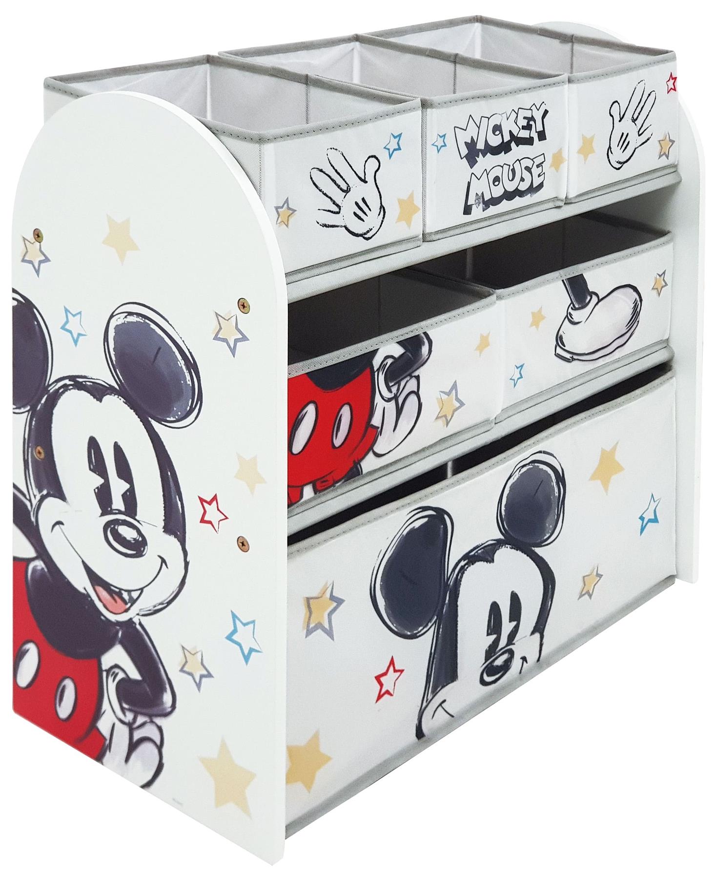 Mickey Mouse Classic Wooden Toy Organizer with 6 Storage Bins | Toys Shops